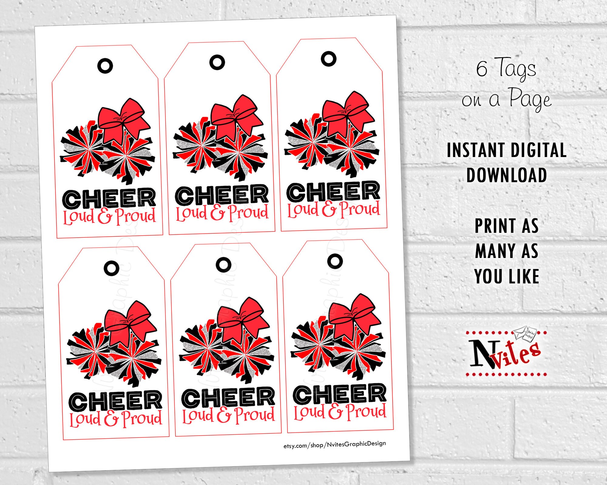 Cheer Good Luck Tags Cheerleading Team Treat Labels - Etsy