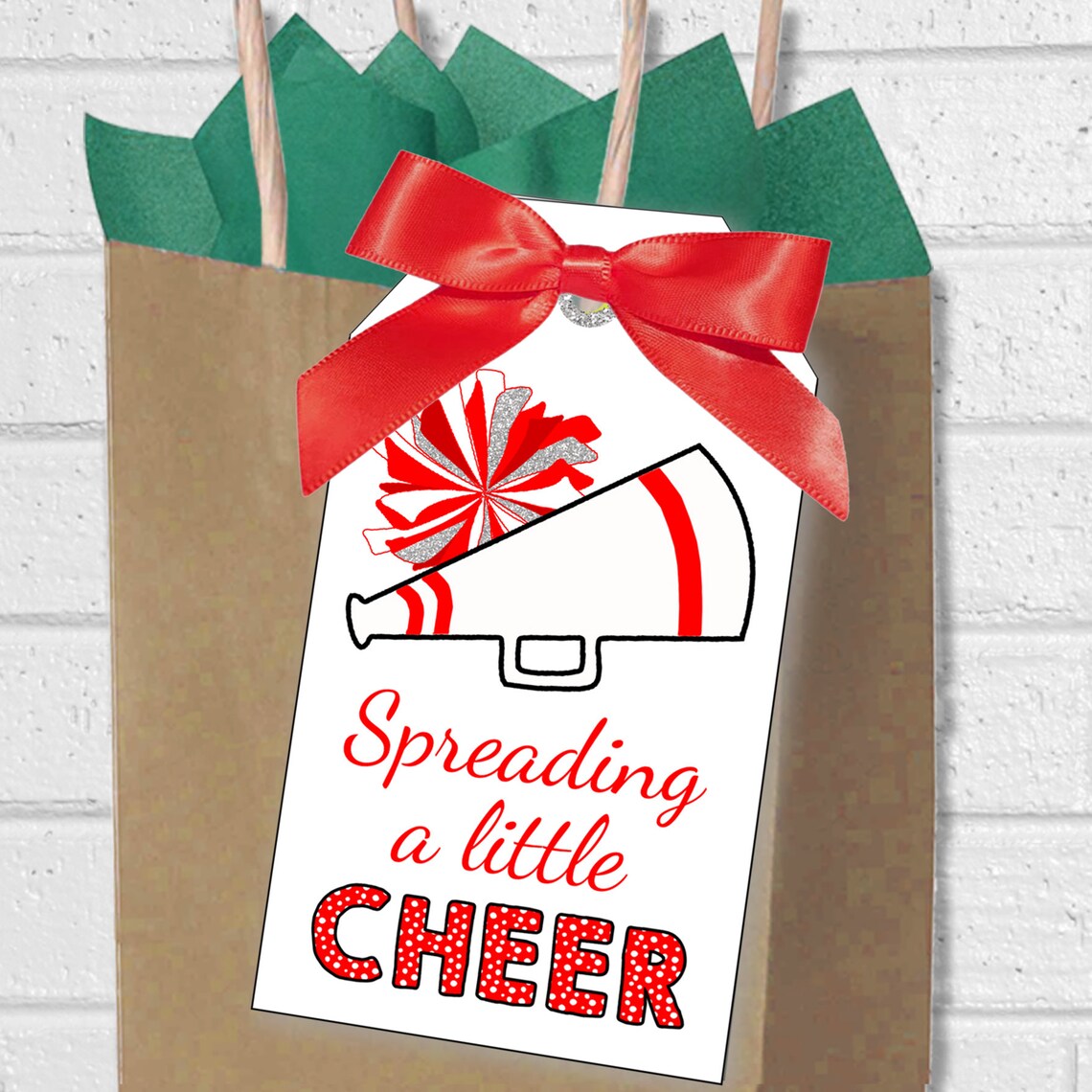 Spreading a Little Cheer Tags Cheerleading Team Treat Labels - Etsy