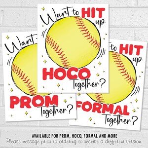 Softball Homecoming Proposal Sign, Want to Hit up HOCO Together Poster ...