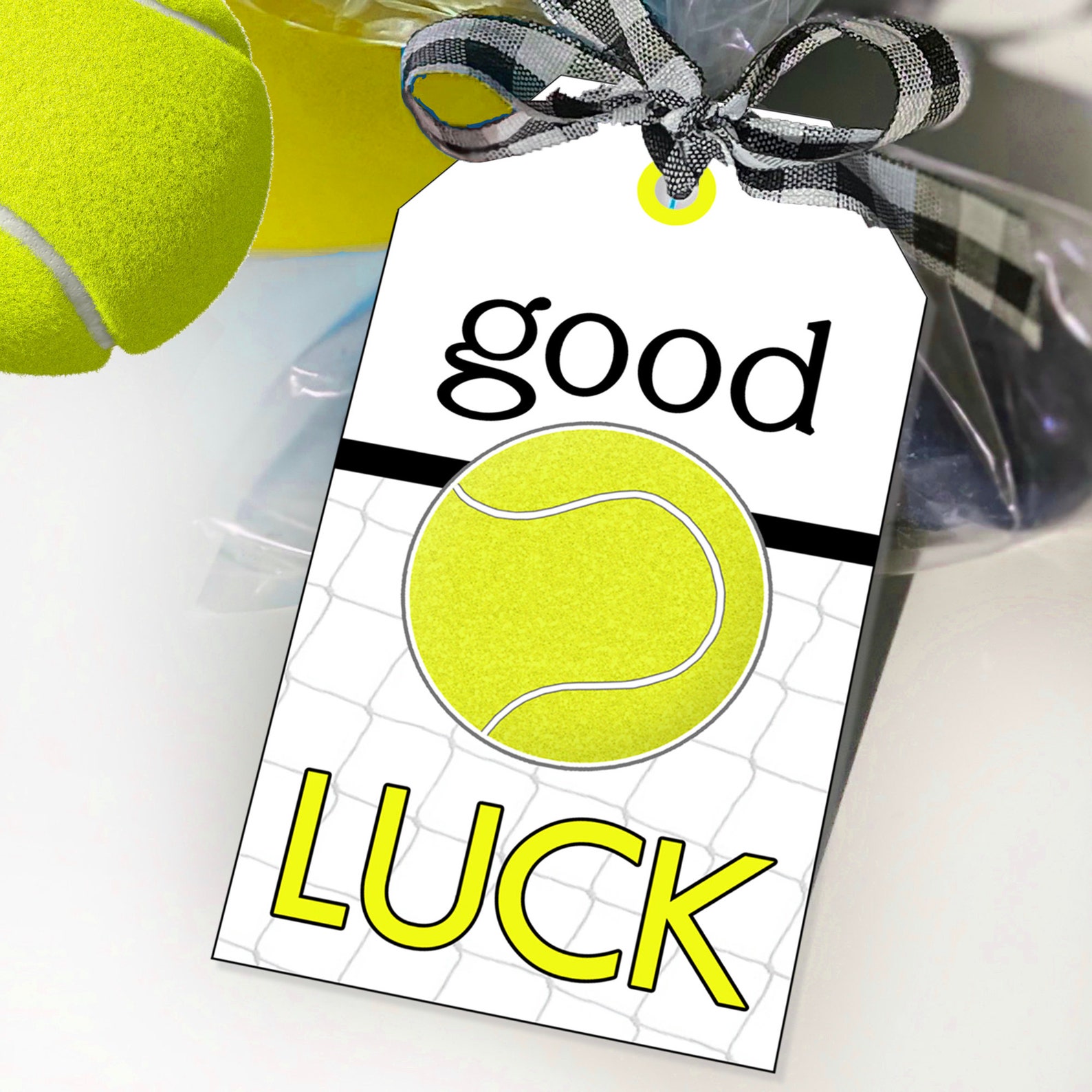 Tennis Good Luck Tags Tennis Team Treat Tags or Labels - Etsy