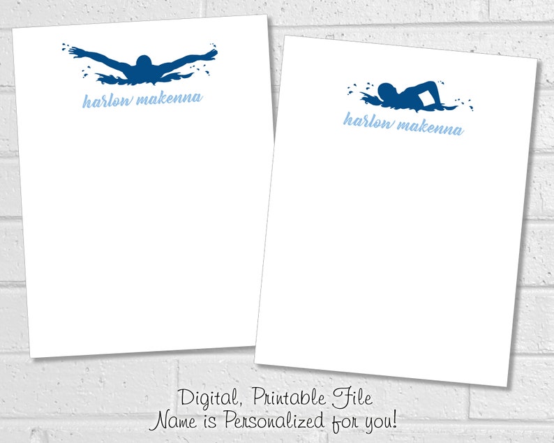Swim Thank You Notes Swimmer Stationery Swim Team Gift - Etsy