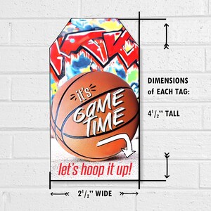 Basketball Game Day Good Luck Tags, Ball Team Treats, Game Time Hype ...