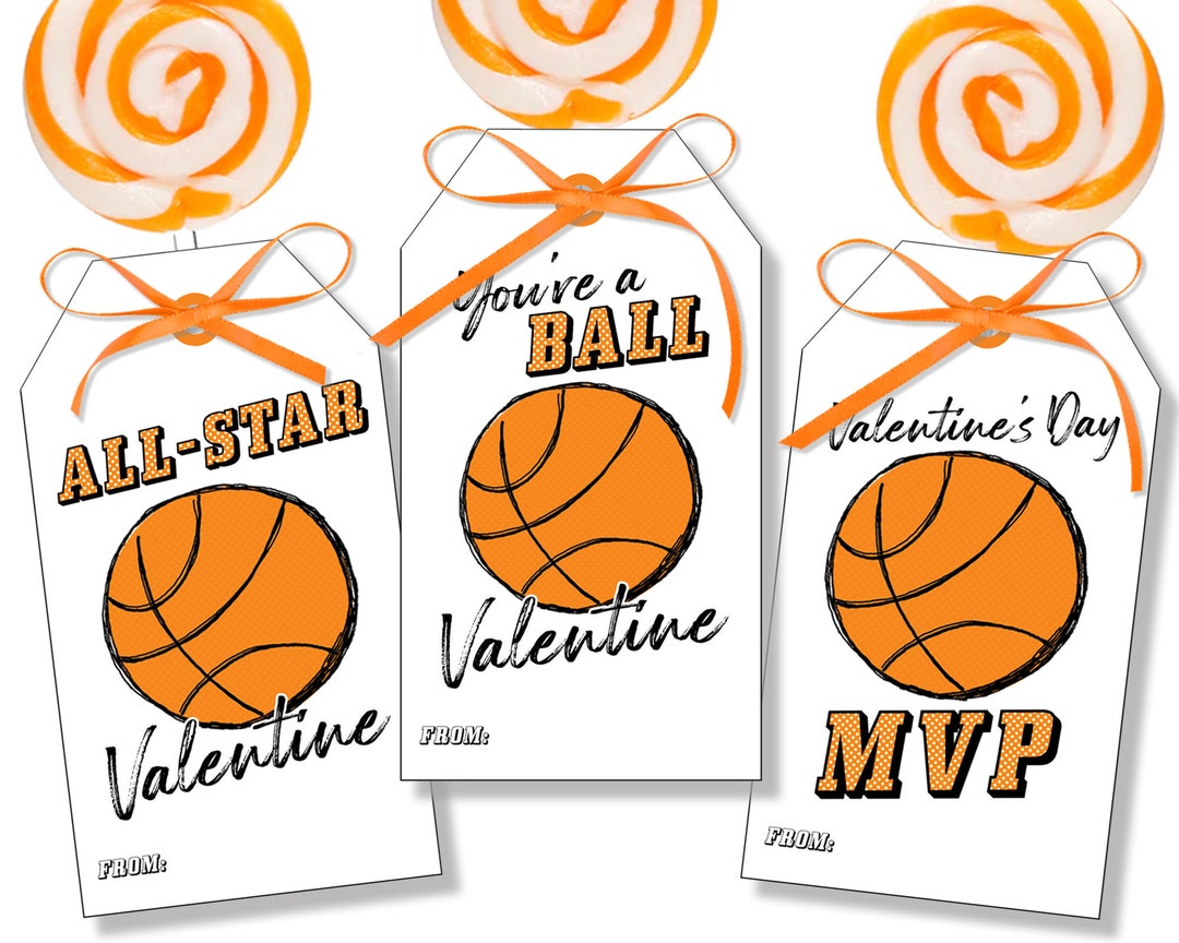 Basketball Valentine Tags, You're a Ball and MVP Valentine Cards ...