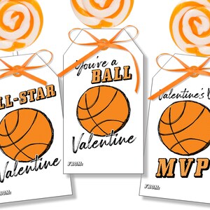 Basketball Valentine Tags, You're a Ball and MVP Valentine Cards ...