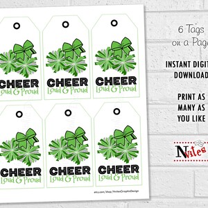 Cheer Competition Good Luck Tags, Cheerleading Team Treat Labels ...