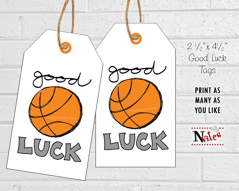 Basketball Good Luck Tags Basketball Team Treat Labels - Etsy