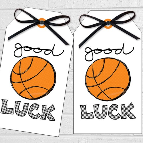 EDITABLE Basketball Good Luck Tags Printable Basketball Favor - Etsy