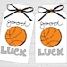 Basketball Good Luck Tags Basketball Team Treat Labels | Etsy