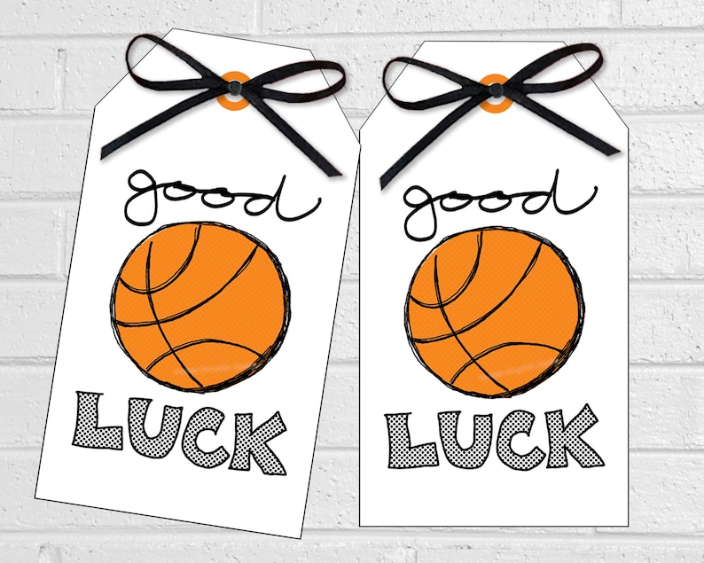 Basketball Good Luck Tags Basketball Team Treat Labels - Etsy
