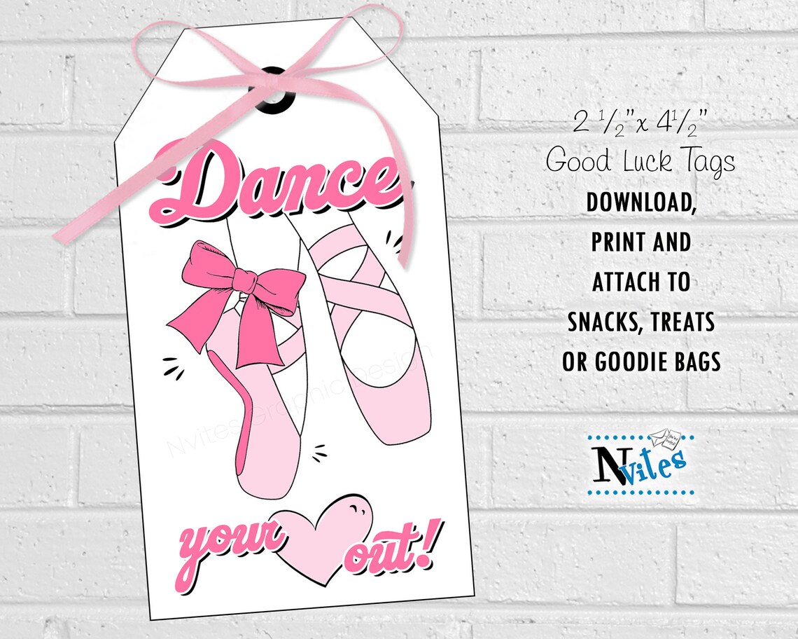 Ballet Dancer Good Luck Tags: Dance Your Heart Out Recital Gift and ...