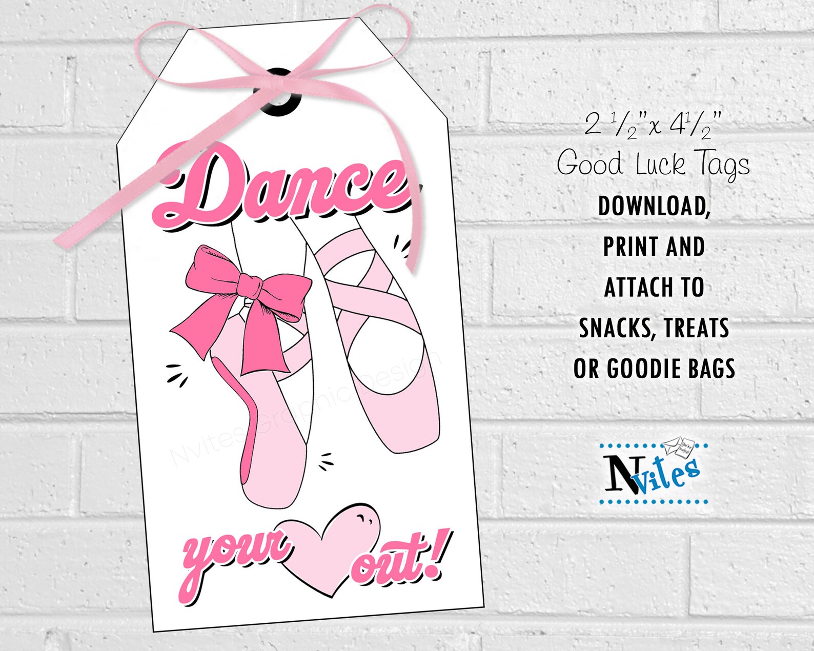 Ballet Dancer Good Luck Tags: Dance Your Heart Out Recital Gift and ...