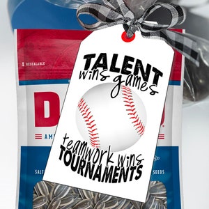 Baseball Good Luck Tags, Baseball Team Treat Labels, Printable Ball ...