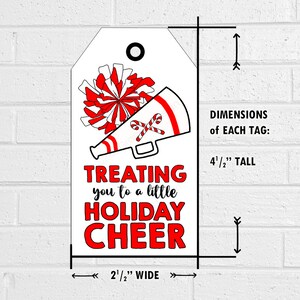 Holiday Cheer Treat Tags, Cheerleading Team Christmas Gift Wrap ...