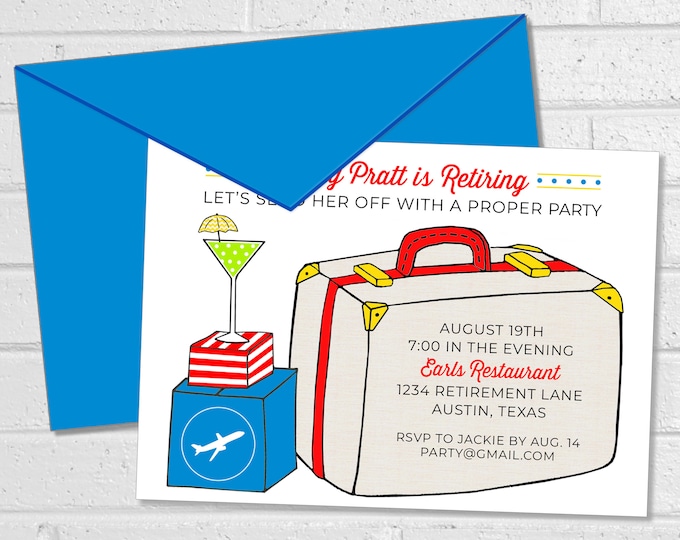 Bon Voyage Retirement Moving Party Invitation Template - Post Card ...
