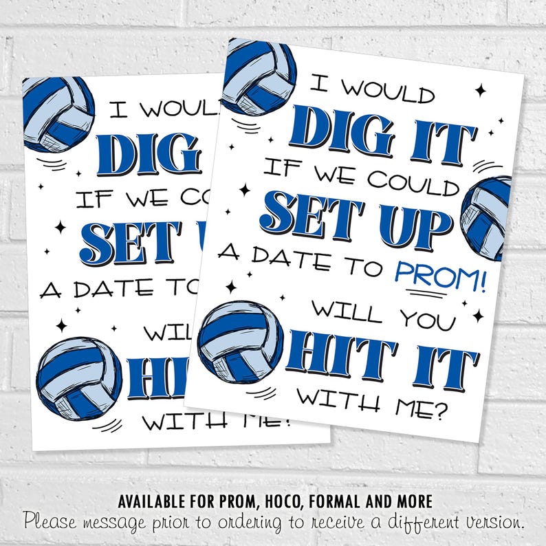 Volleyball Homecoming Proposal Sign: Royal Blue HOCO Poster (digital ...