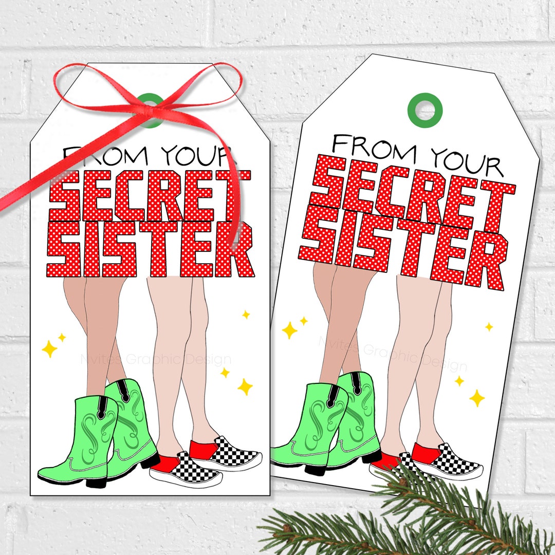 Secret Sister Gift Tags Big and Little Christmas Gift Labels - Etsy
