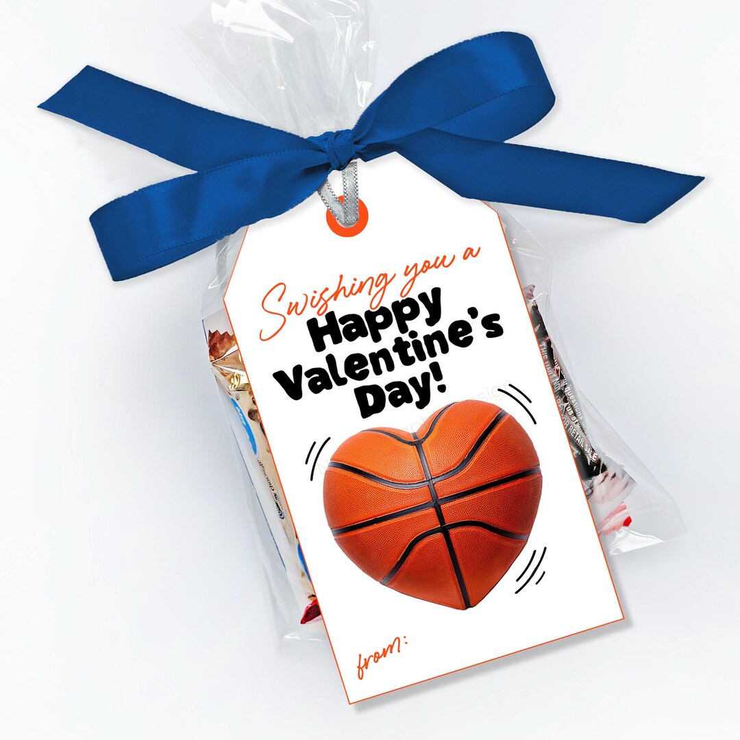 Basketball Valentine Tags, Printable Swishing You a Happy Valentine's ...