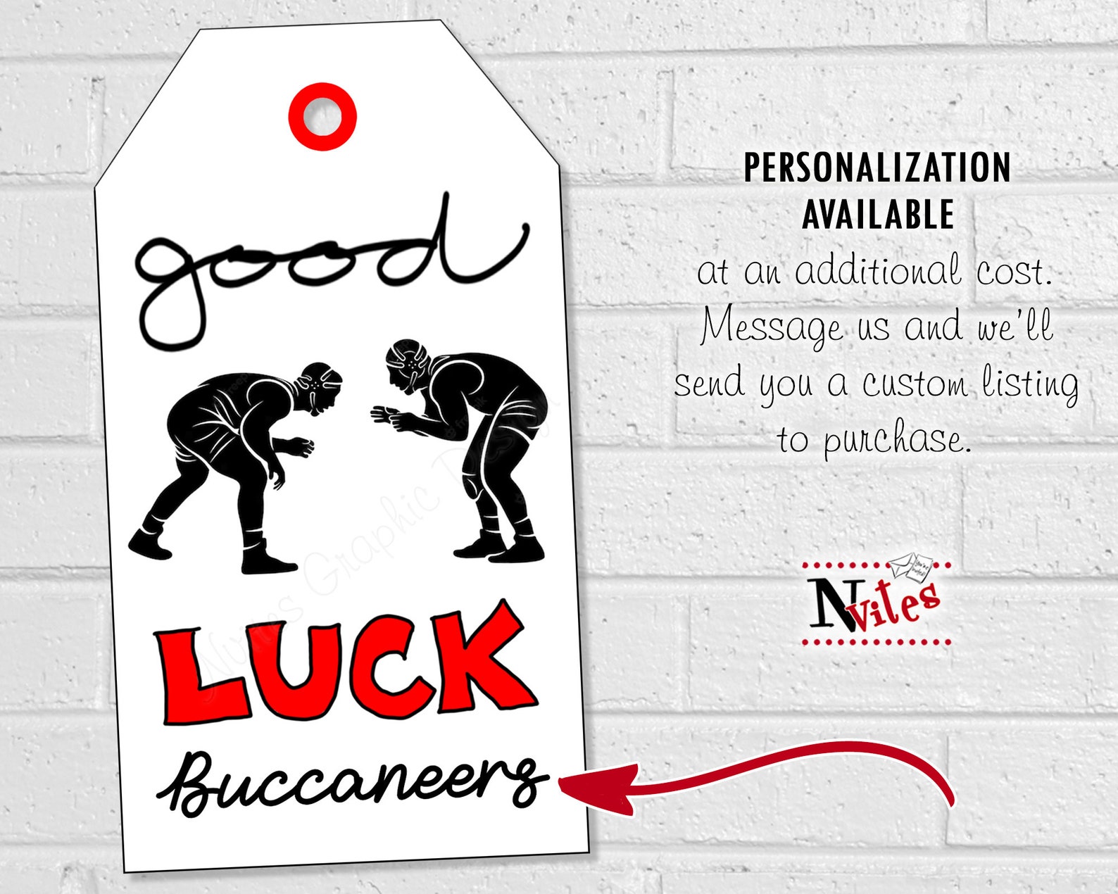Wrestling Good Luck Tags, Wrestling Team Treat Labels, Printable ...