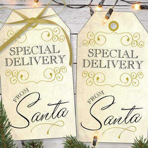Santa Gift Tags Special Delivery Package Labels Printable - Etsy