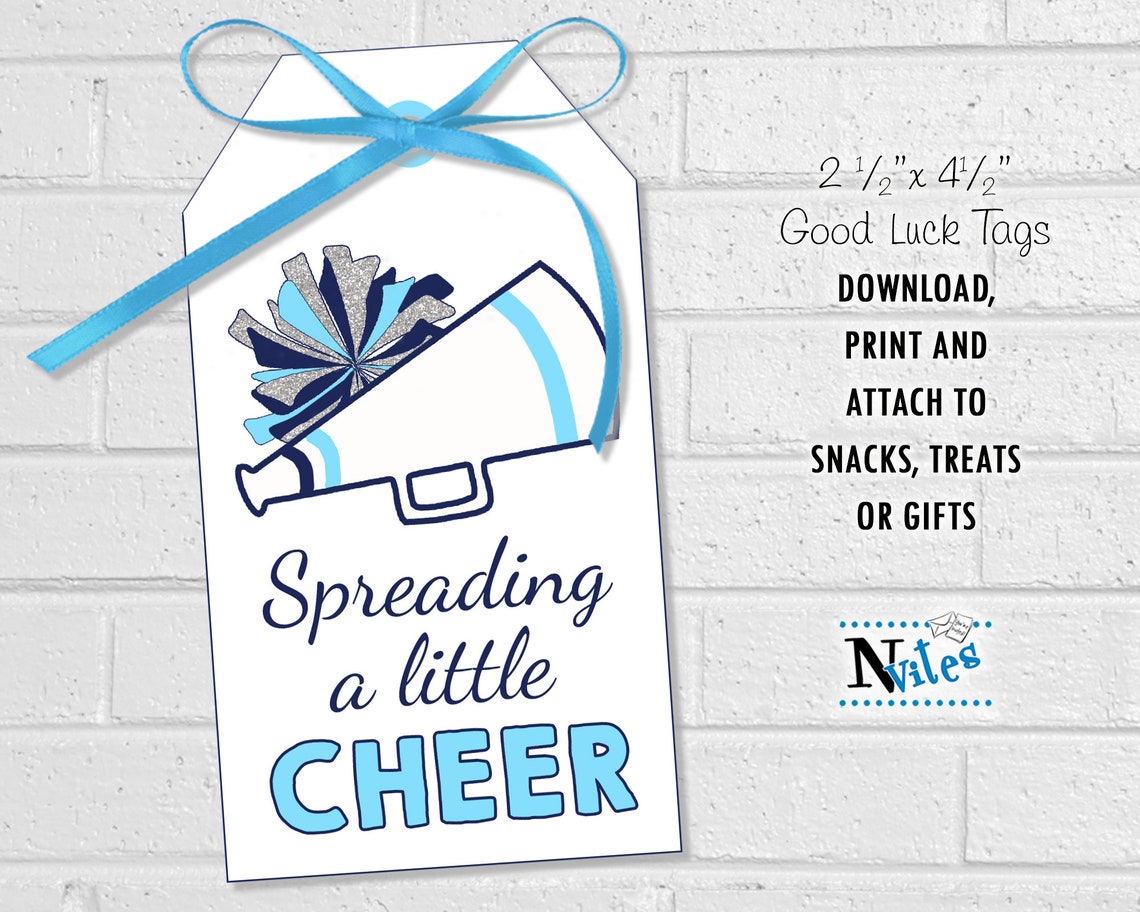 Good Luck Cheer Tags Cheerleading Team Treat Labels - Etsy