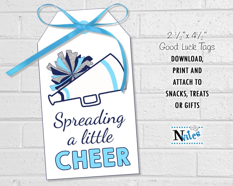 Good Luck Cheer Tags Cheerleading Team Treat Labels - Etsy