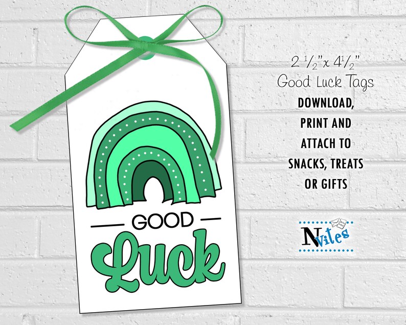Good Luck Tags With Rainbow Design Team Treat or Snack Tags - Etsy