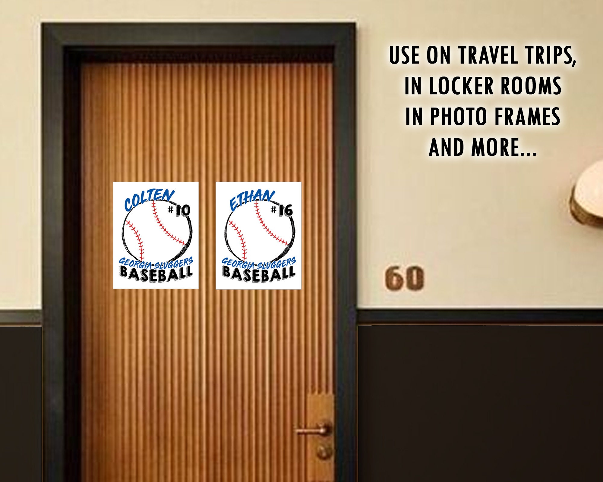 Baseball Door Hanger or Locker Sign Custom Baseball Room | Etsy