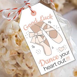 Dance Good Luck Tags, Dance Your Heart Out Recital Gift, Ballerina ...