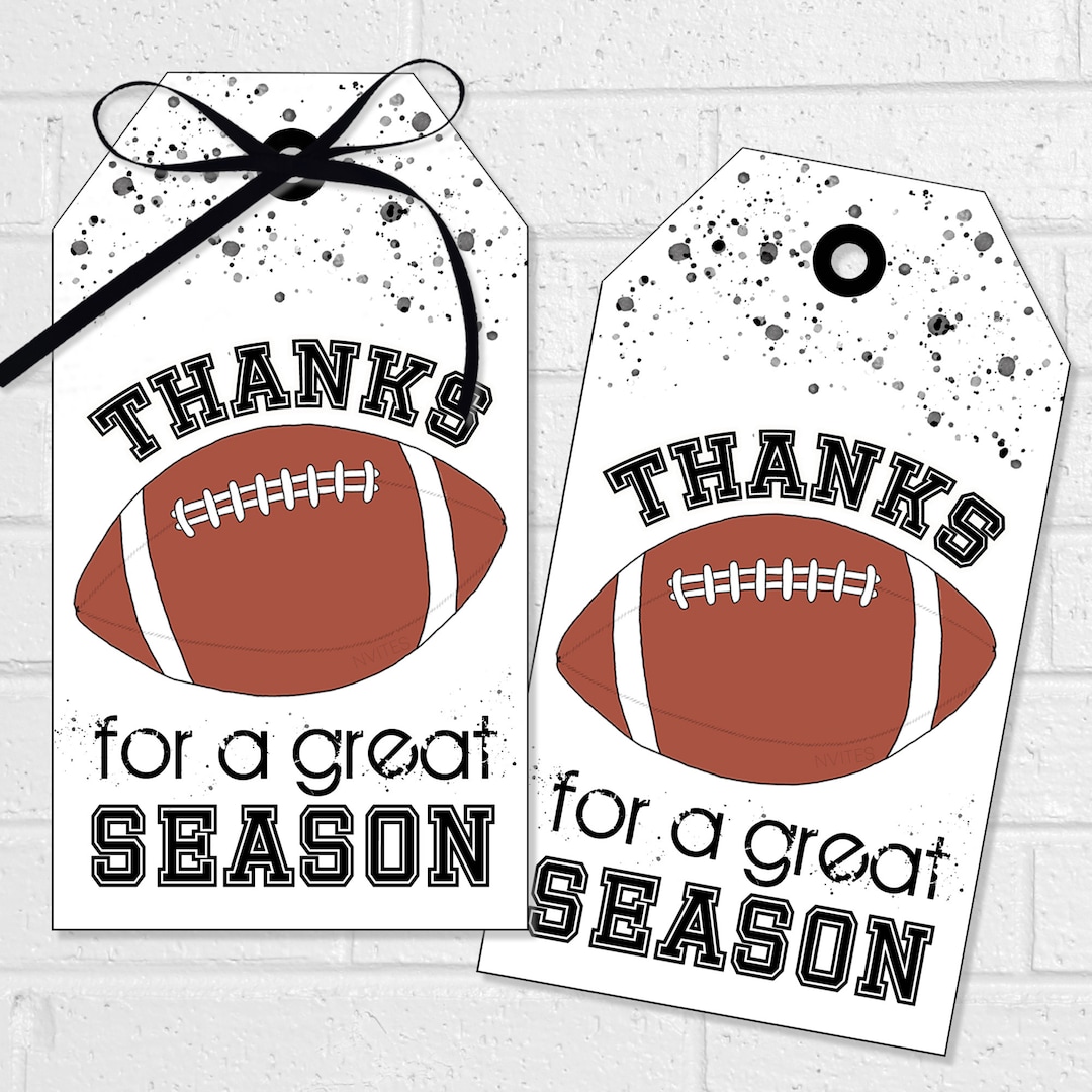 Football Great Season Tags, Football Team Treat Snack Tags or Labels ...