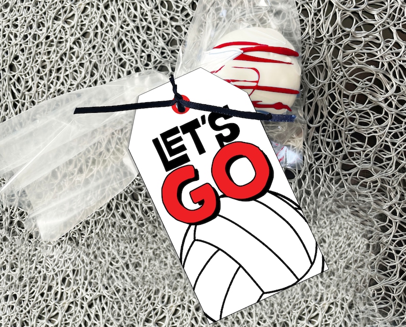 Volleyball Good Luck Tags, Let's Go Team Snack Labels (digital Download ...