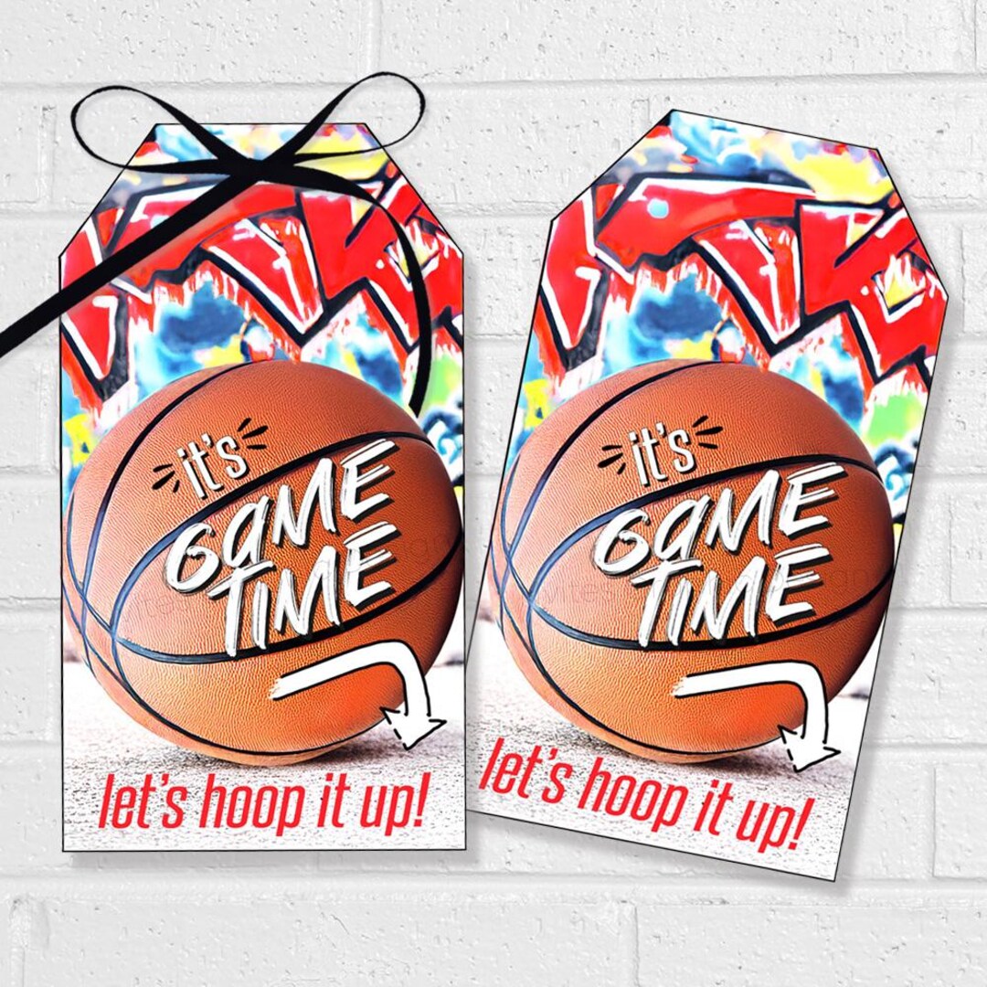Basketball Game Day Good Luck Tags, Ball Team Treats, Game Time Hype ...