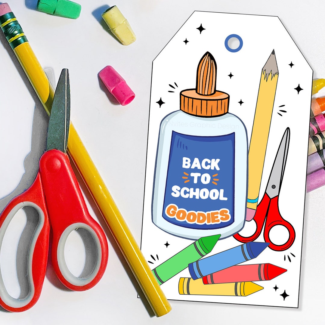 Back to School Goodie Bag Tags, School Supplies Gift for Students or ...