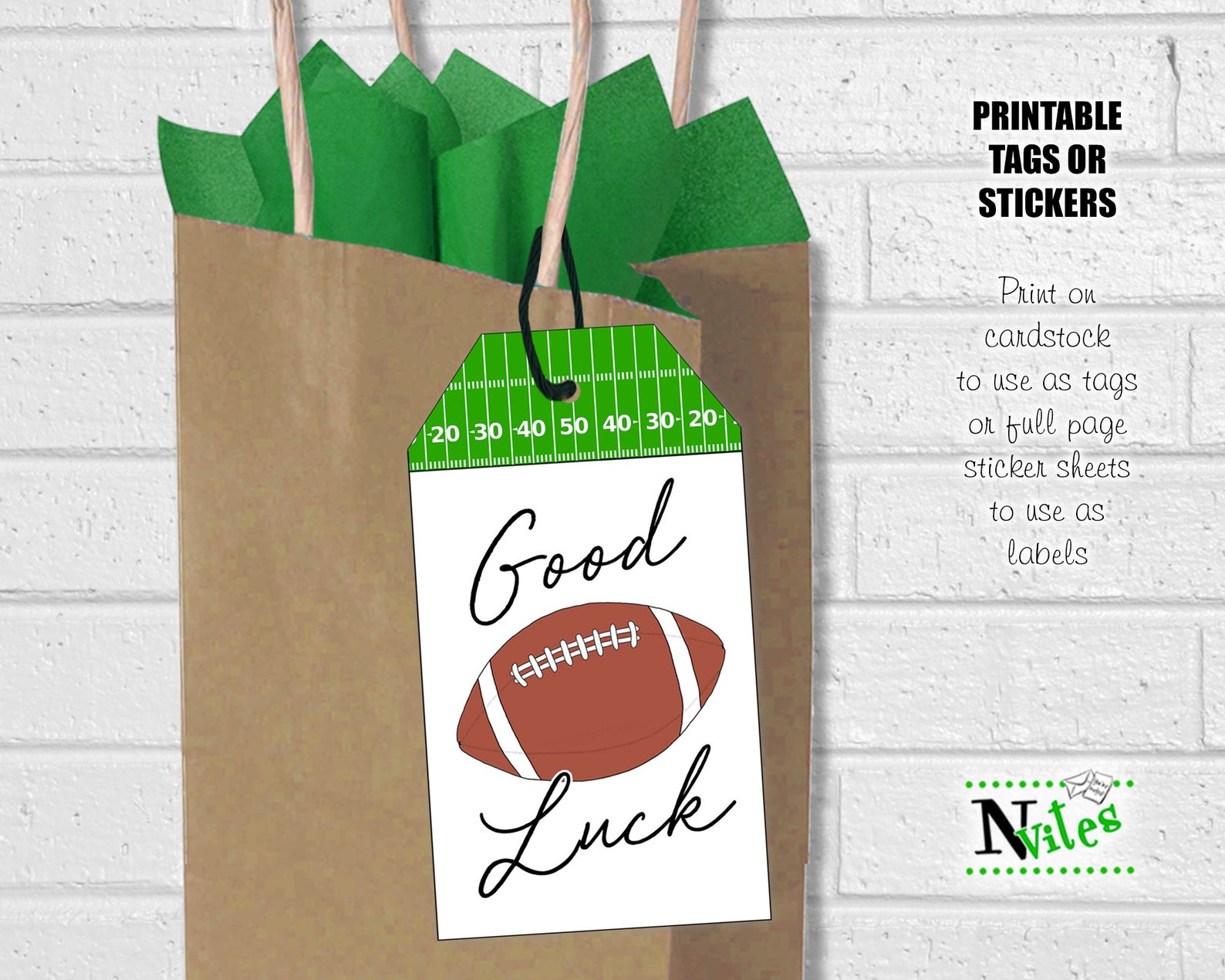 Football Good Luck Tags Football Team Treat Tags or Labels | Etsy