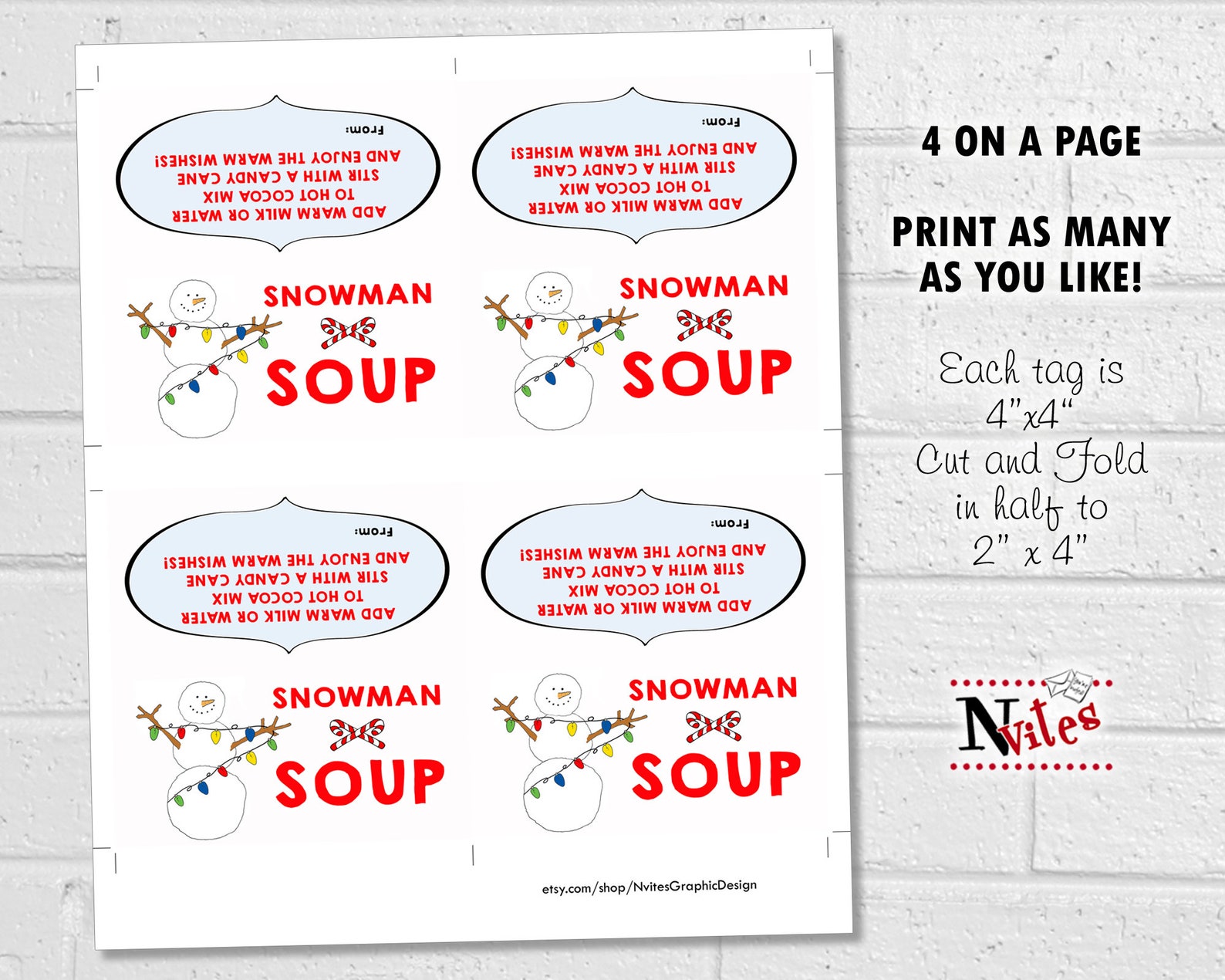 Snowman Soup Bag Toppers Snowman Soup Tags Printable Snowman | Etsy