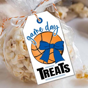 Basketball Game Day Treat Tags, Good Luck Goodie Bag Wrap, Printable ...