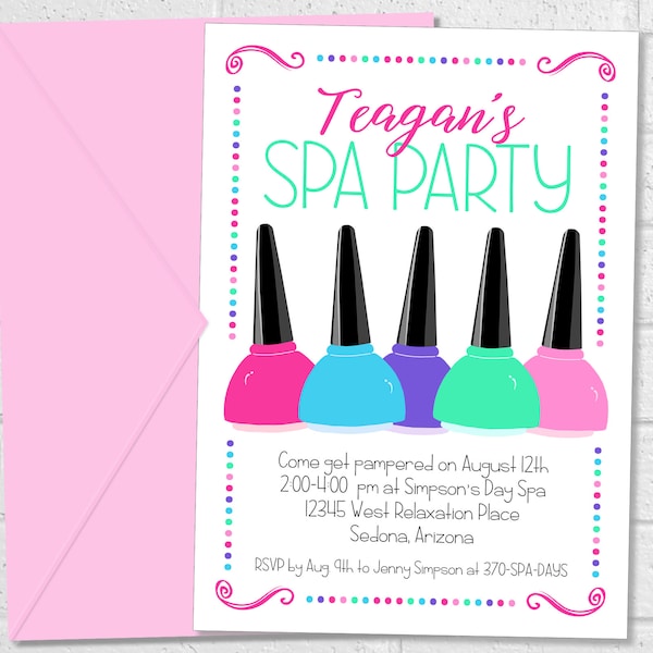 Mani and Pedi Birthday Party Invitations - Etsy Singapore