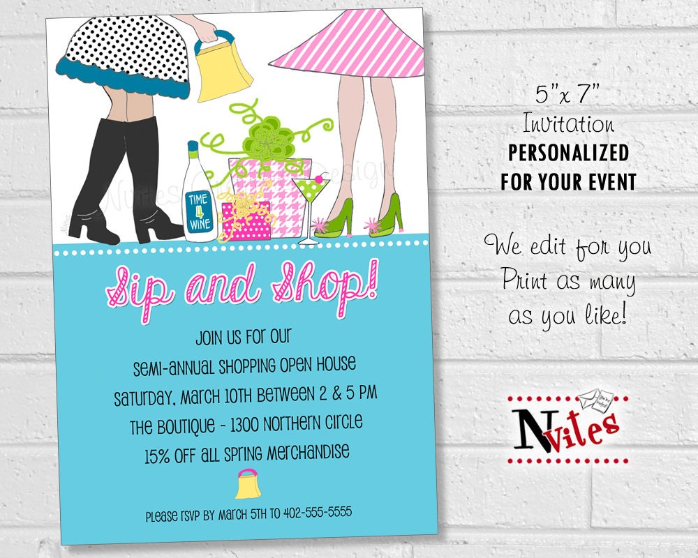 Sip & Shop Event Invitation Pop up Shop Invitation Ladies - Etsy