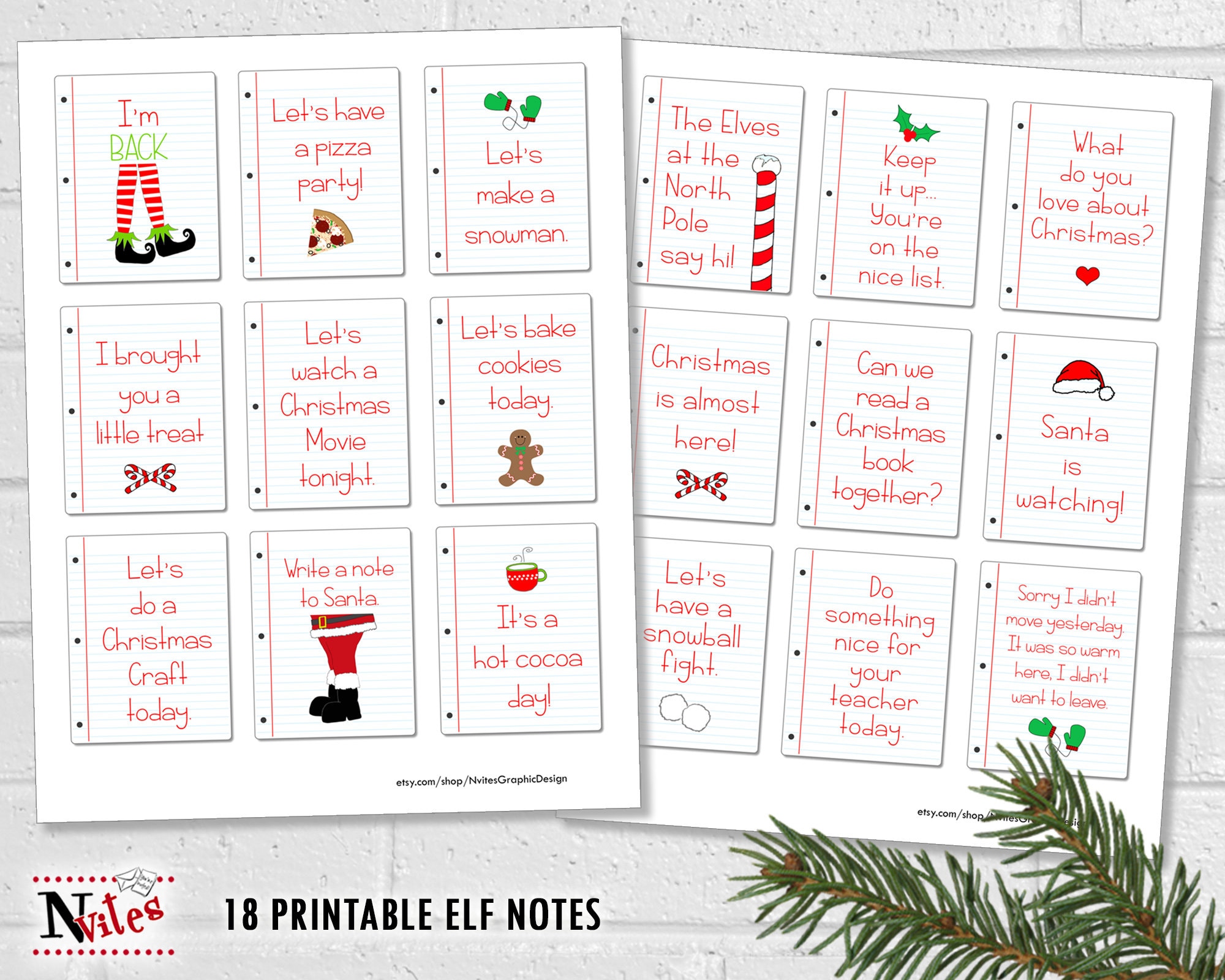 Printable Elf Notes Holiday Cards From Your Elf Messages - Etsy