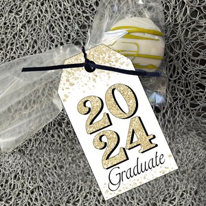 2024 Graduate Tags, Class of 2024 Party Favor Tags, Glitter Grad Thank ...