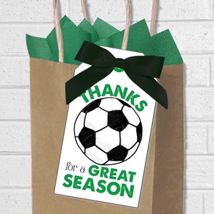 Soccer Great Season Tags, Printable End of Season Soccer Team Favor ...