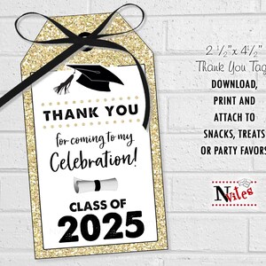 2025 Graduation Tags, Class of 2025 Party Favor Tags, Grad Thank You ...