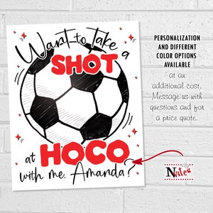Soccer HOCO Proposal Sign, Take a Shot at Homecoming Printable Poster ...