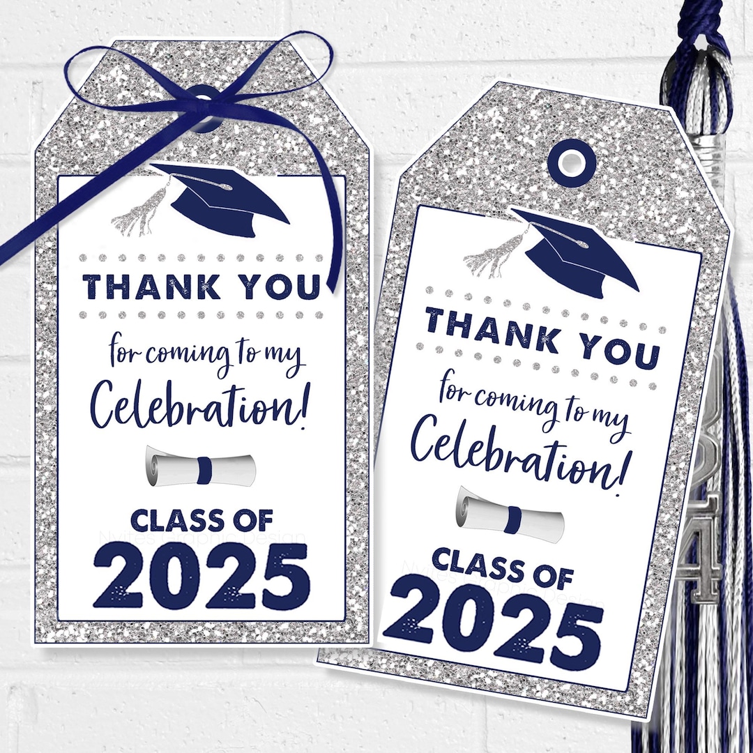 2025 Graduation Tags, Class of 2025 Party Favor Tags, Grad Thank You ...