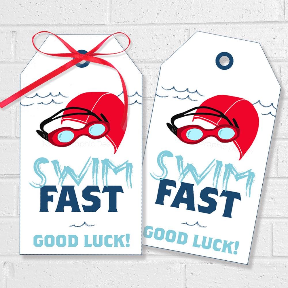 Swim Team Treat Tags, Good Luck Swimmer Gift (digital Download) - Etsy