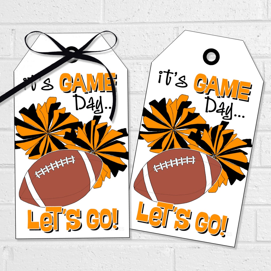 Cheer and Football Good Luck Tags, Football Game Day Treats, Printable ...
