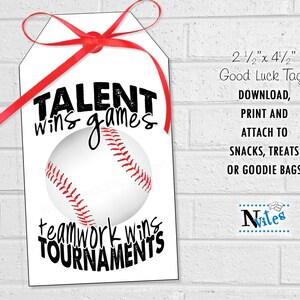 Baseball Good Luck Tags, Baseball Team Treat Labels, Printable Ball ...