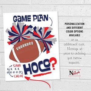 Football HOCO Proposal Sign: Cheerleader Homecoming Game Plan (digital ...