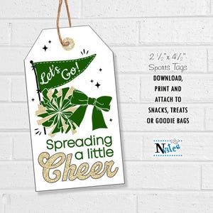 Spreading a Little Cheer Tags, Cheerleading Team Treat Labels ...