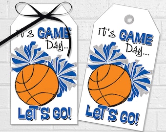 Cheer and Football Good Luck Tags, Football Game Treats, Printable Blue ...