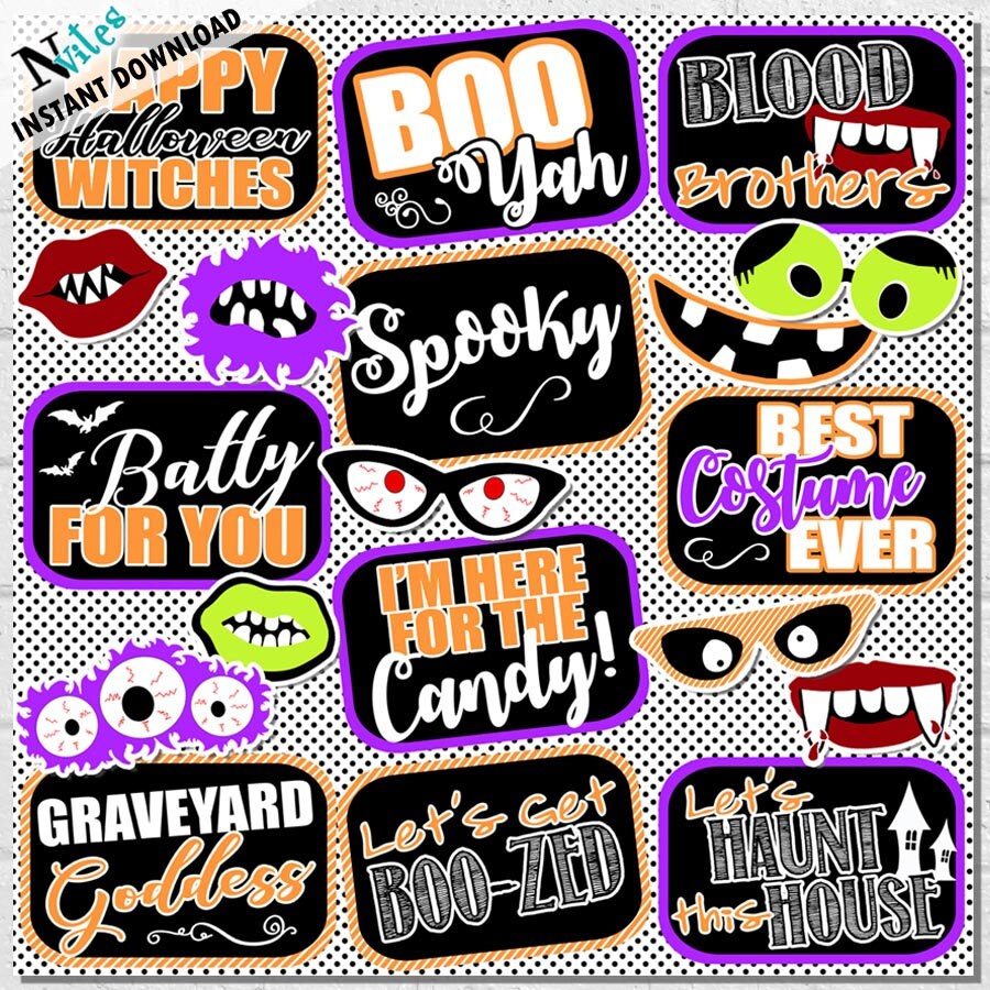 Photo Booth Display Sign for Halloween Grab a Prop & Strike a | Etsy